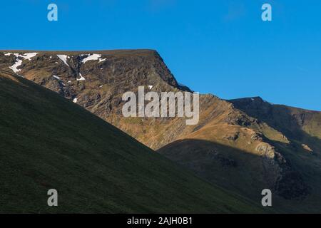 Walking on Sharp Edge Blencathra Lake District Stock Photo - Alamy