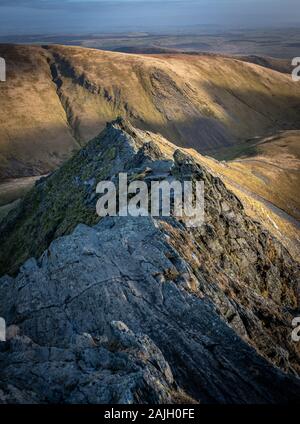 View of Sharp Edge on Blencathra fell, Lake District National Park ...