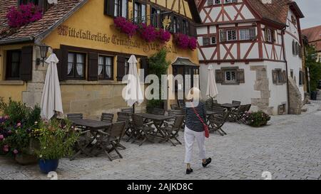Medieval Pub called Hell in the tourist village of Rothenburg Germany ...