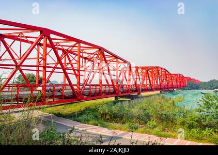 Afternoon sunny view of the Xiluo Bridge at Yunlin, Taiwan Stock Photo ...
