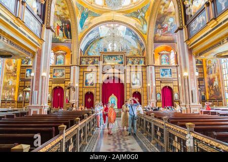 Religious mosaic at the Coptic orthodox monastery Syrian Deir al ...