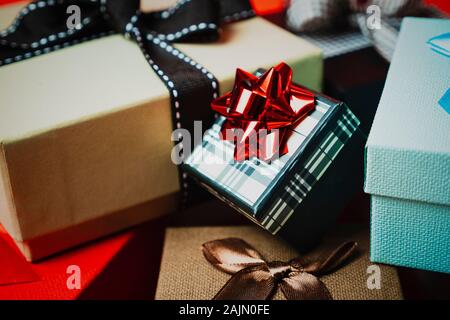 Set of gift boxes of different sizes and colors Stock Photo - Alamy