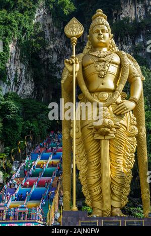 Batu Caves with the Murugan statue in Kuala Lumpur, Malaysia Stock ...