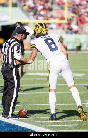 Michigan wide receiver Ronnie Bell poses for a portrait at the NFL ...