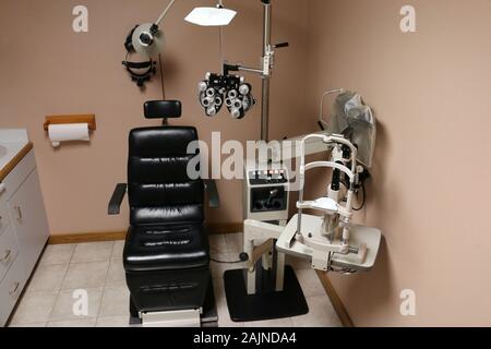 Equipment in an exam lane for an optometrist or ophthalmologist in an ...
