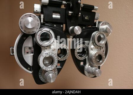 Close View of Phoropter Dials for Eye Exam Optometry Equipment Stock ...