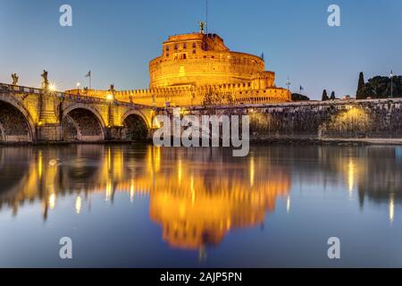 Castel Sant Angelo at Sunset in Rome, Italy Stock Photo - Alamy