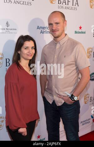 (L-R) Waad Al-Kateab and Edward Watts at The BAFTA Los Angeles Tea ...