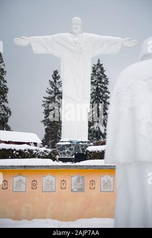KLIN, SLOVAKIA - DEC 28, 2019: Monumental statue of Jesus Christ called ...