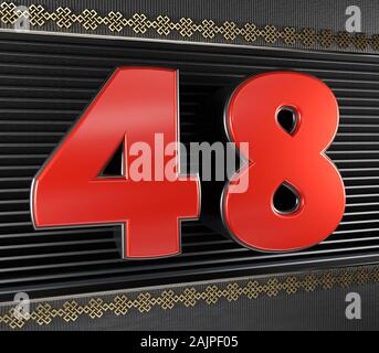 3D Number 48 forty eight lively colours Stock Photo - Alamy