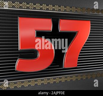 3D Number 57 fifty seven lively colours Stock Photo - Alamy