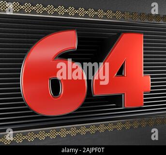 3d illustration of golden number sixty seven or 67 isolated on white ...