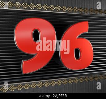 3d illustration of golden number ninety four or 94 isolated on white ...