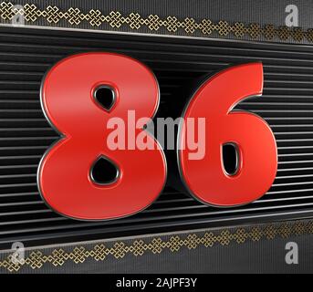 Golden number eighty six (number 86) and the inscription years with ...