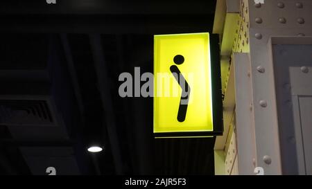Lightbox restroom Signage hang on wall Stock Photo - Alamy