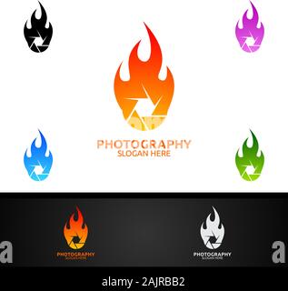 Fire Shutter Photography Logo Design Stock Vector Image & Art - Alamy