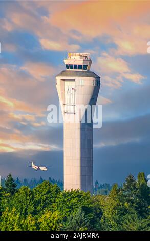 Control Tower, Seattle-Tacoma International Airport, SeaTac, Washington ...