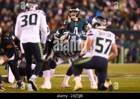 Philadelphia Eagles kicker Jake Elliott (4) celebrates after kicking a ...