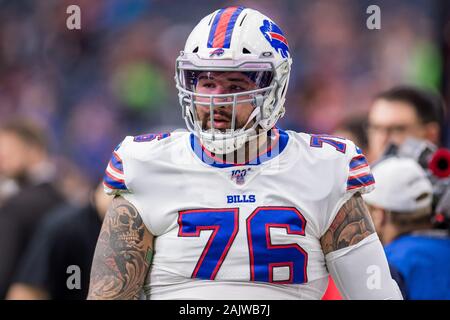 Buffalo Bills guard Jon Feliciano prior to an NFL football game against ...