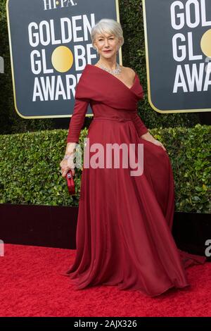 Helen Mirren at the 77th Golden Globe Awards held at the Beverly Hilton ...