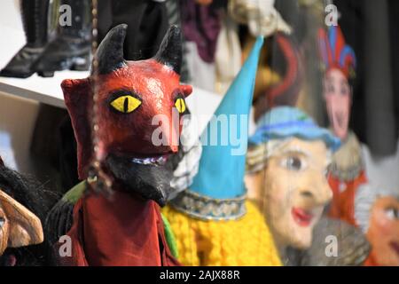 Beautiful devil's wooden marionette or puppet Stock Photo - Alamy