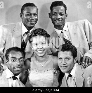 THE PLATTERS Promotional photo of American vocal group about 1955. From ...