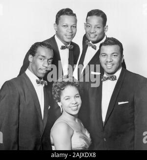 THE PLATTERS Promotional photo of American vocal group about 1955. From ...
