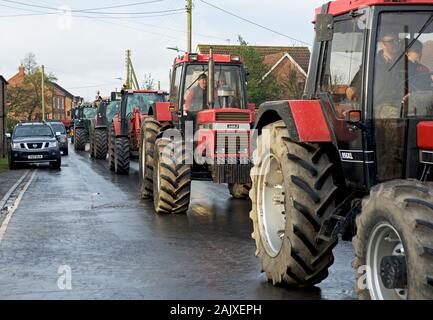 Tractor run for charity, in the village of Asselby, East Yorkshire ...