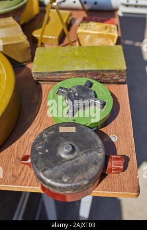 Old Soviet anti-infantry mine bomb POMZ-2, a Soviet-made stake mounted ...