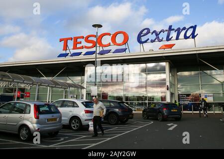 Exterior of TESCO EXTRA store in Merthyr Tydfil South Wales UK Stock ...