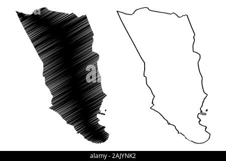 Clarendon Parish (Parishes of Jamaica, Middlesex County) map vector ...
