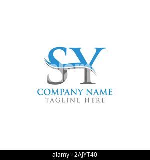 Letter SY Logo Design. Initial SY Logotype Template For Business And Company Logo Stock Vector ...
