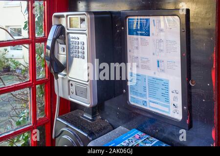 The interior of a K6 telephone box Stock Photo - Alamy
