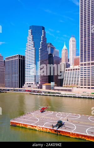 A view of the Downtown Manhattan Heliport is a helicopter landing ...