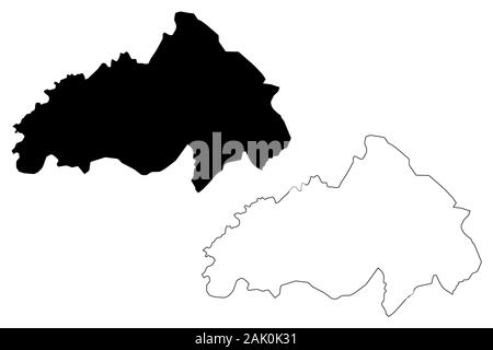Berea District (Districts of Lesotho, Kingdom of Lesotho) map vector ...
