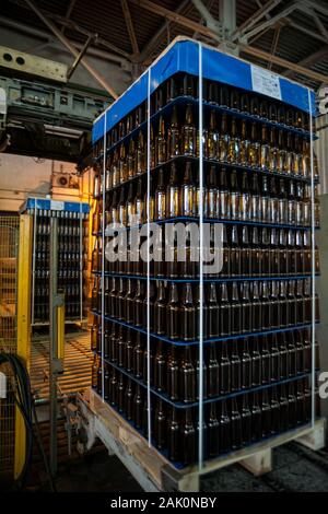 Bottles of alcohol Storage and preparation store rooms on a modern ...