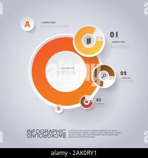 Concentric circle infographic diagram design template for dark theme ...