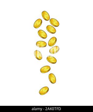 Golden coin jackpot win on gold background. Vector icon. Golden ...