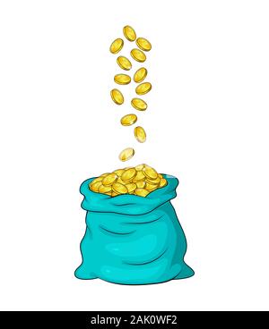 Bag full of gold coins icon, simple style Stock Vector Image & Art - Alamy