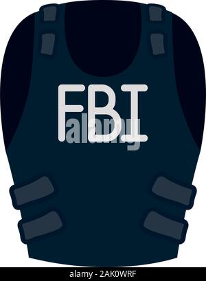 fbi bulletproof vest isolated icon Stock Vector Image & Art - Alamy