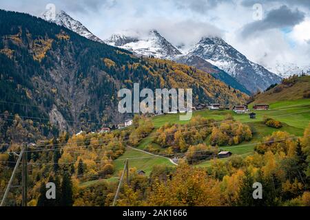 Amazing scenery of the mountain ranges in Racha, Georgia against cloudy ...