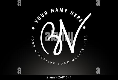 BV Handwritten Letters Logo Design with Circular Letter Pattern ...
