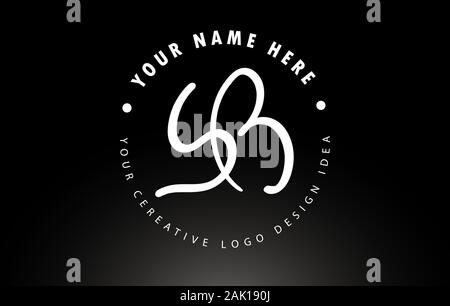 SB Handwritten Letters Logo Design with Circular Letter Pattern ...