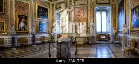 The Room of the Silenus, Dancing Satyr marble Hellenistic statue ...