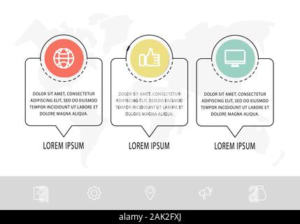 Circle infographic with three parts. Circle arrows diagram. 3 options ...