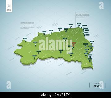 Brazil map with borders, cities, capital and administrative divisions ...
