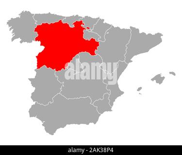 Map of Castile and Leon in Spain Stock Photo - Alamy