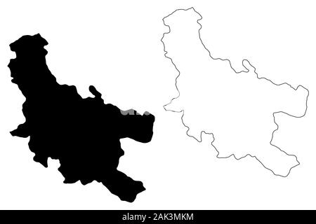 Nis Serbia City Map in Black and White Color in Retro Style. Outline ...