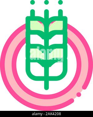 Wheatear In Round Frame Vector Thin Line Icon Stock Vector Image & Art ...