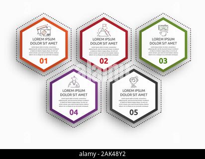 Pentagon infographic Template for diagram, graph, presentation and ...